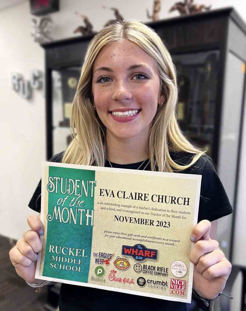 Dynamic Ruckel Middle School eighth-grader is our Student of the Month ...