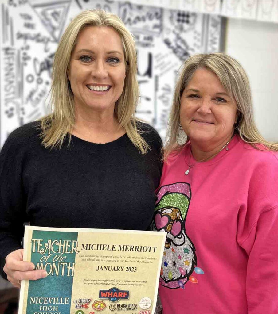 Niceville High celebrates excellence: Merriott is Teacher of the Month ...