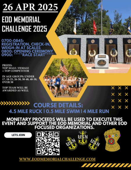 EOD Warrior Challenge returns April 26 with ruck, swim, and run | Niceville.com